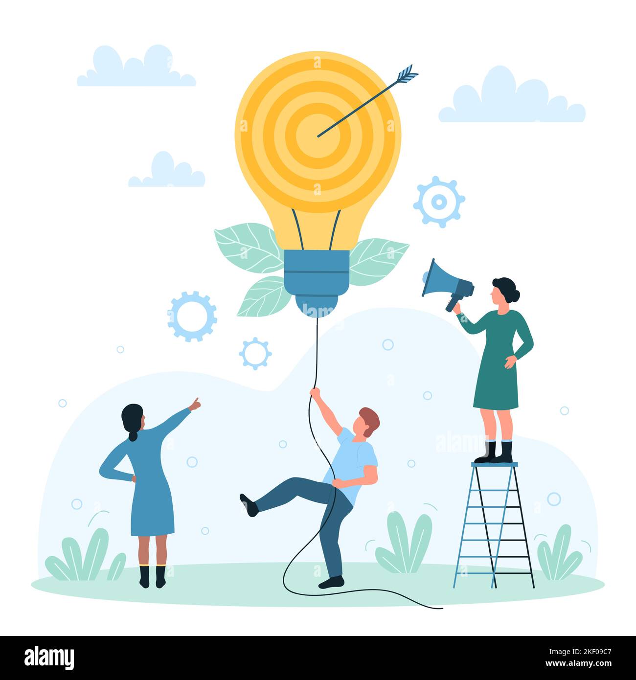 Creative idea and solution in entrepreneurship vector illustration ...