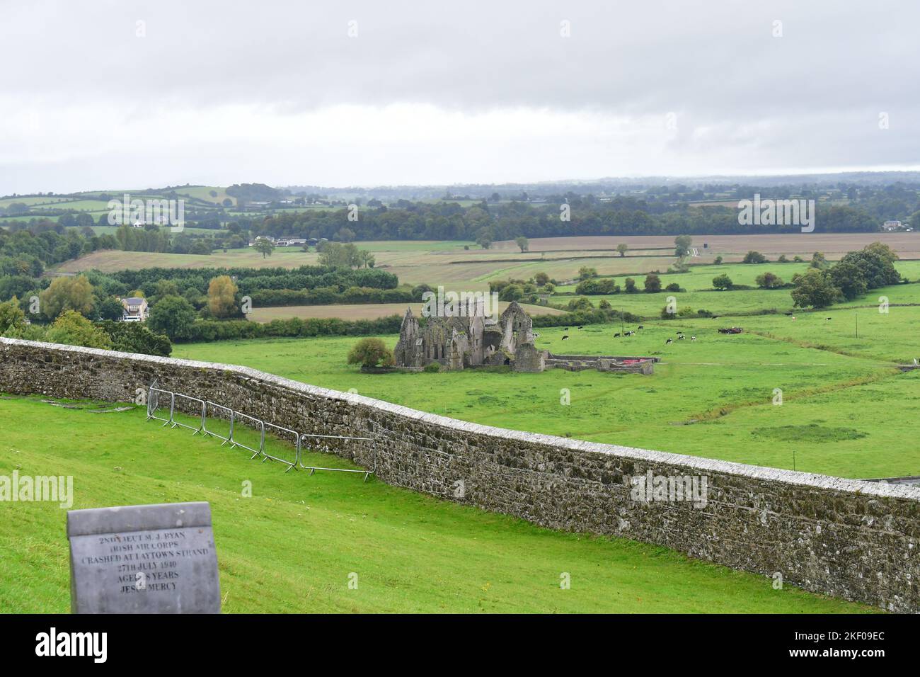 Abandoned castle in a field in Ireland near Derelict church called the ...