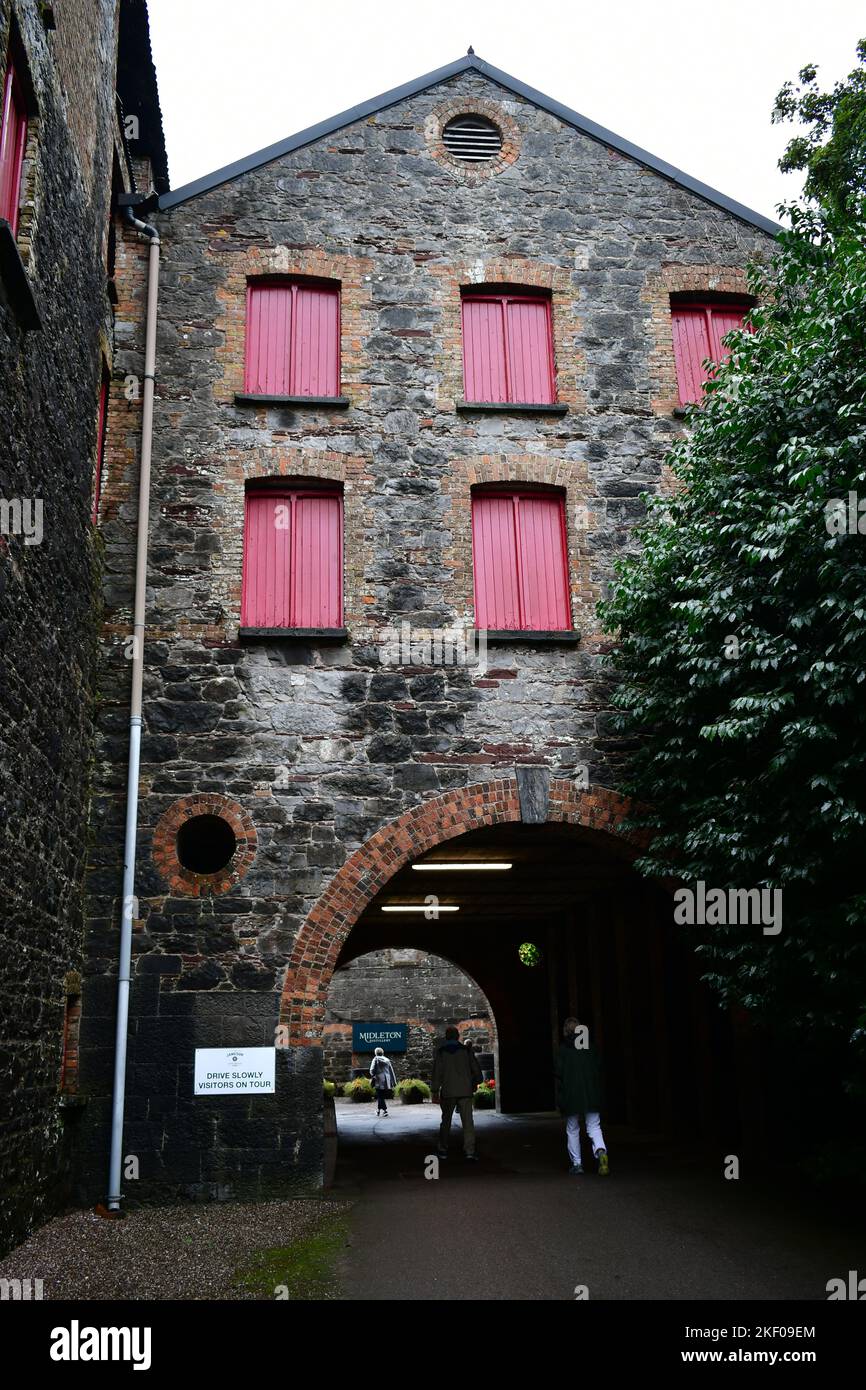 Stone arch at the Jameson Distillery in Ireland. This building is now a ...