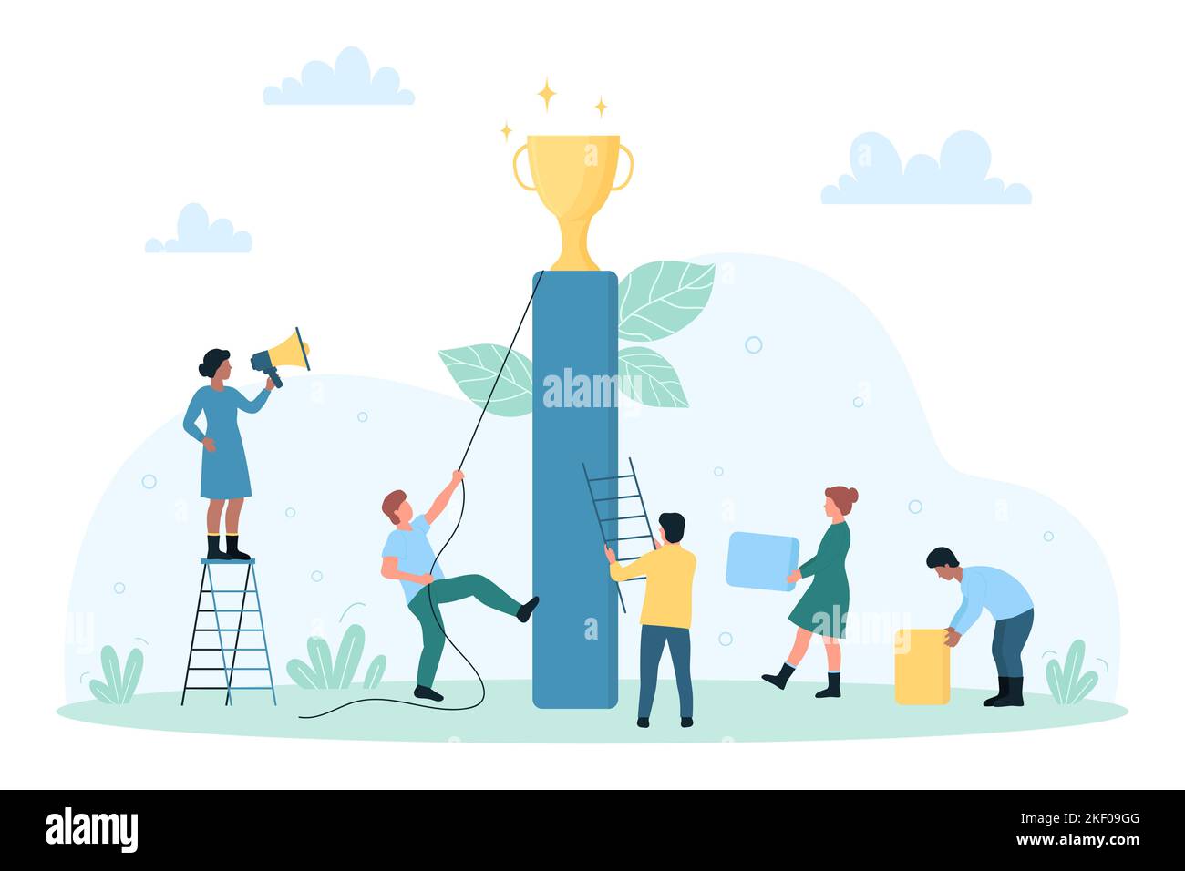 Business challenge, success progress in career vector illustration ...