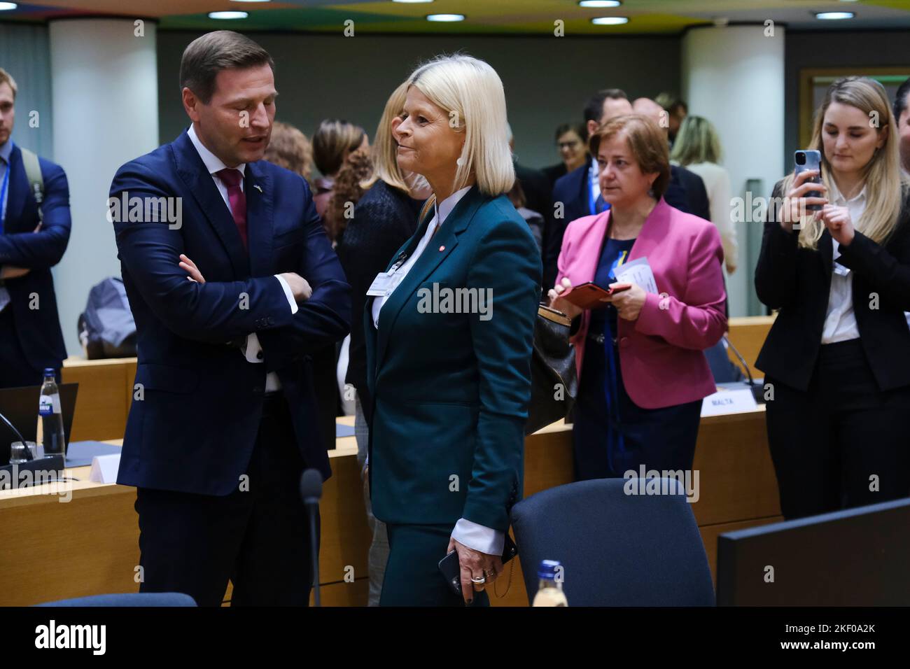 Brussels, Belgium. 15th Nov, 2022. Klaudia Tanner, Minister of Defence ...