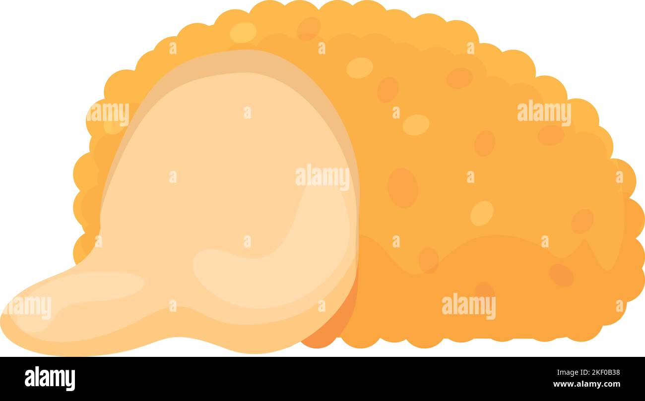 Fried croquette icon cartoon vector. Food snack. Dish potato Stock ...