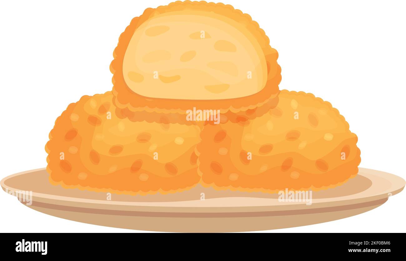 Arancini food icon cartoon vector. Cuisine dish. Homemade potato Stock ...