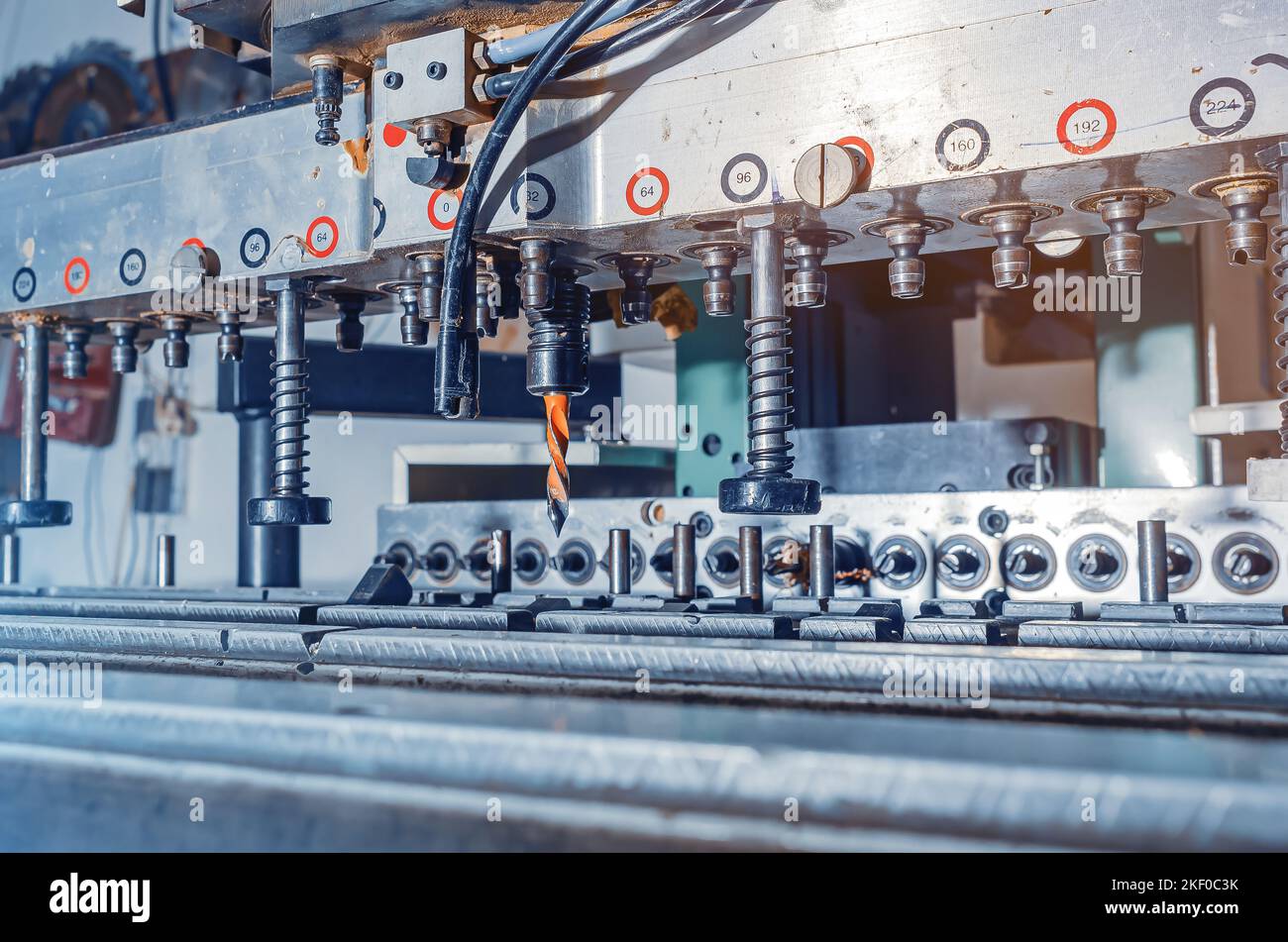 Milling cutter with copying shank, clamped in the chuck of the work ...