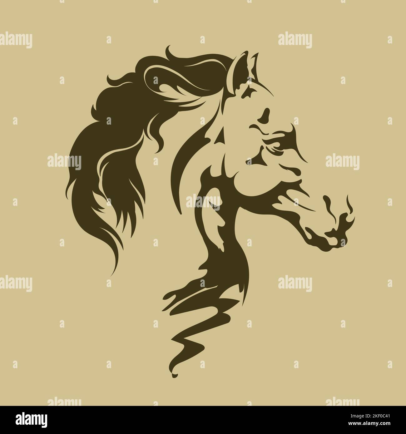 Hand Drawn Sketch of Stallion. Vector Illustration in Retro Ink Style ...