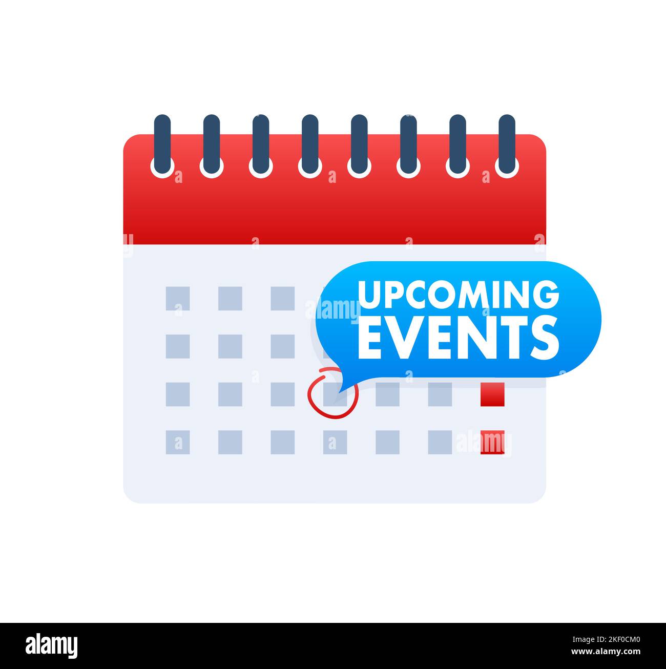 Label with upcoming events sign, label. Web design. Vector stock ...