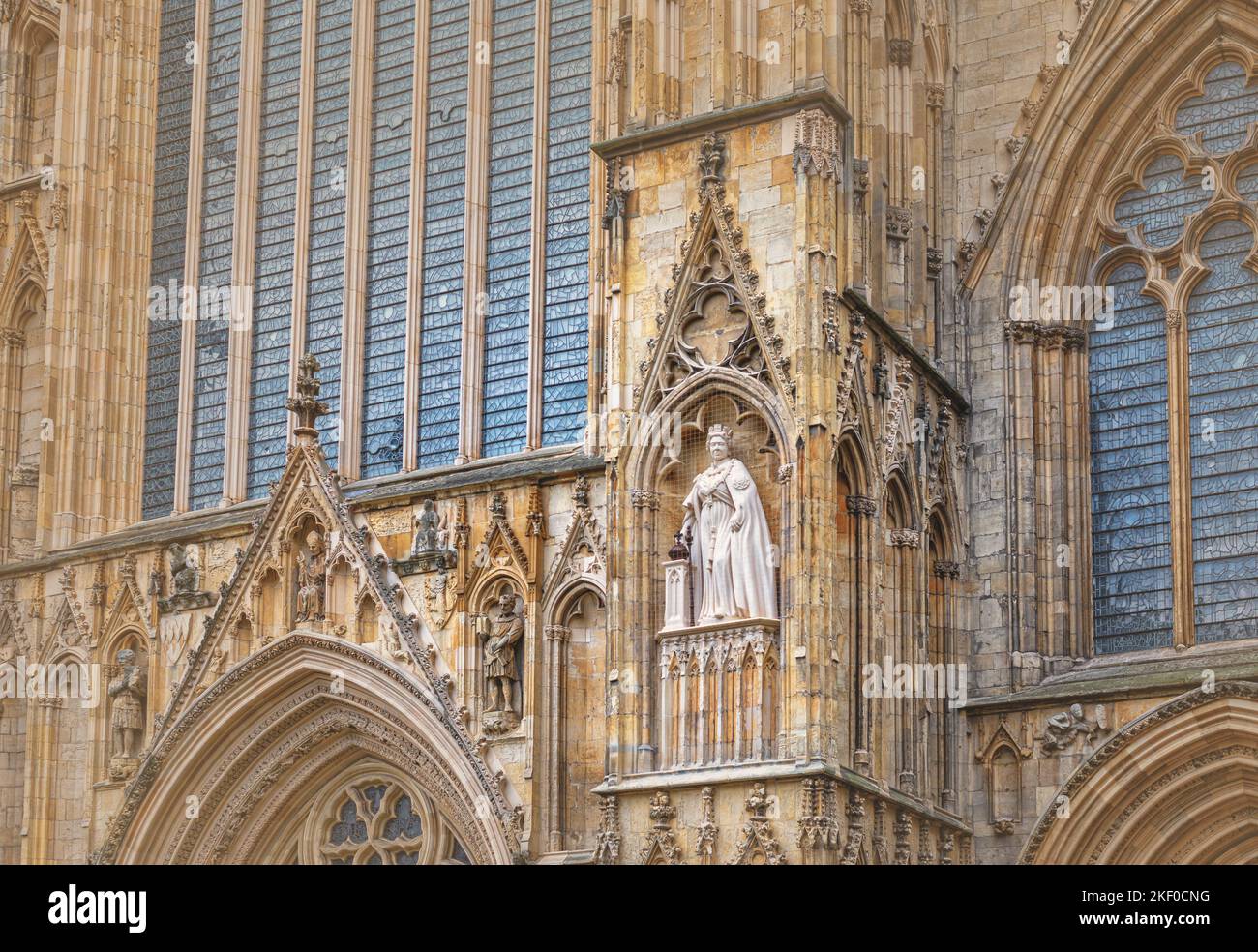 Recently added to the West facing towers of York Minster, a statue of ...