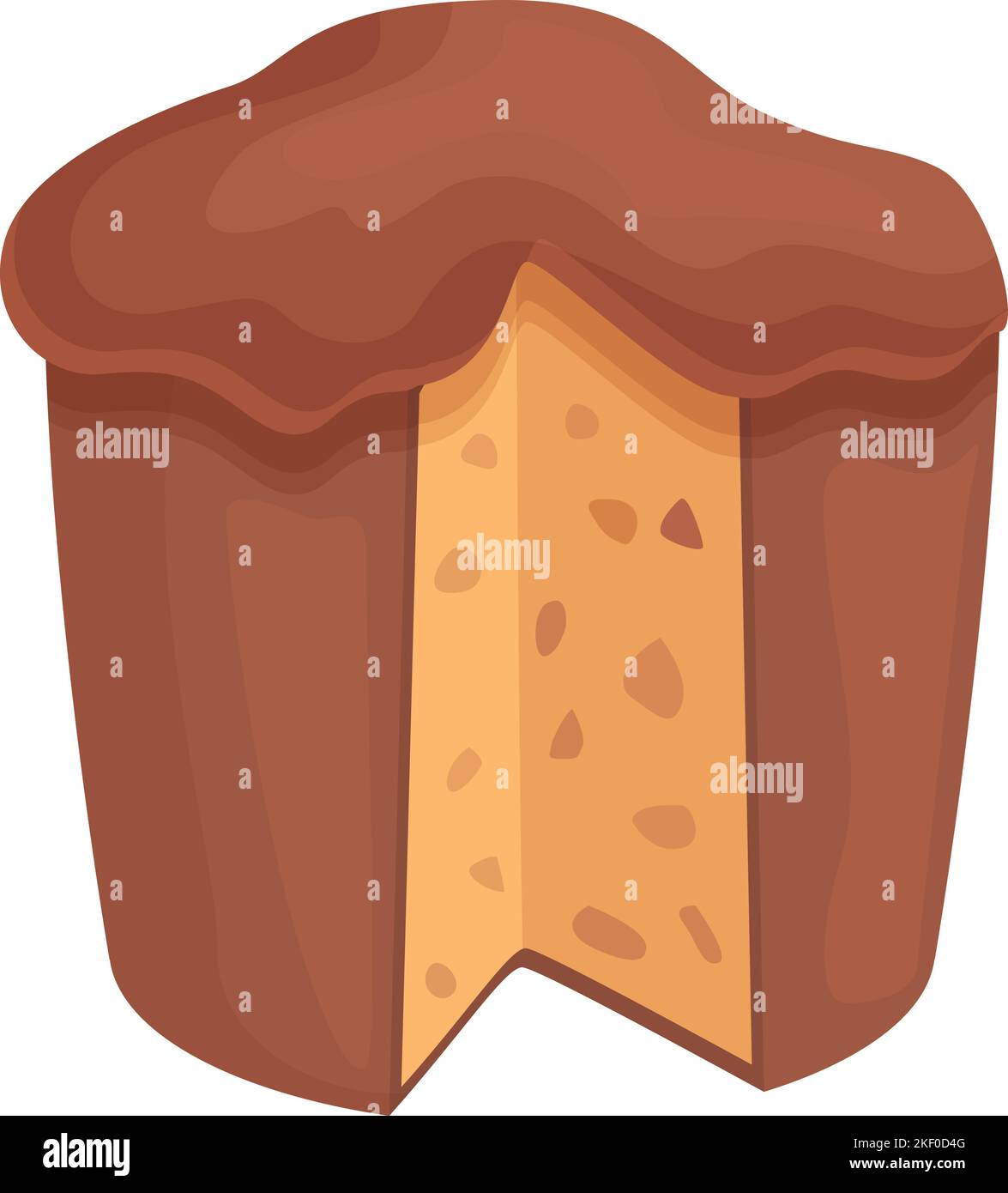 Panettone cake icon cartoon vector. Italian bread. Chocolate idea Stock ...