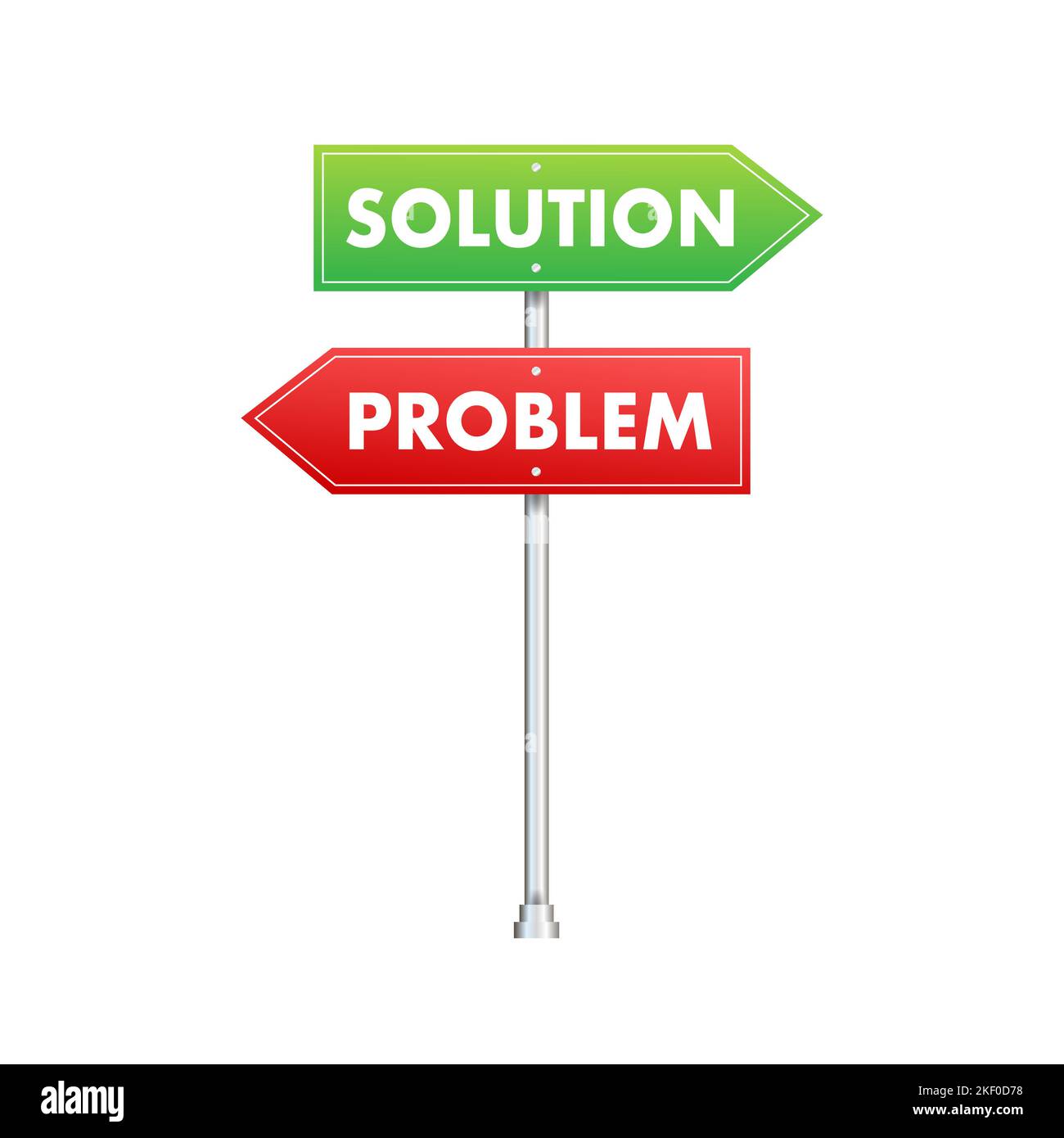 Solution and problem road sign. Vector stock illustration Stock Vector ...
