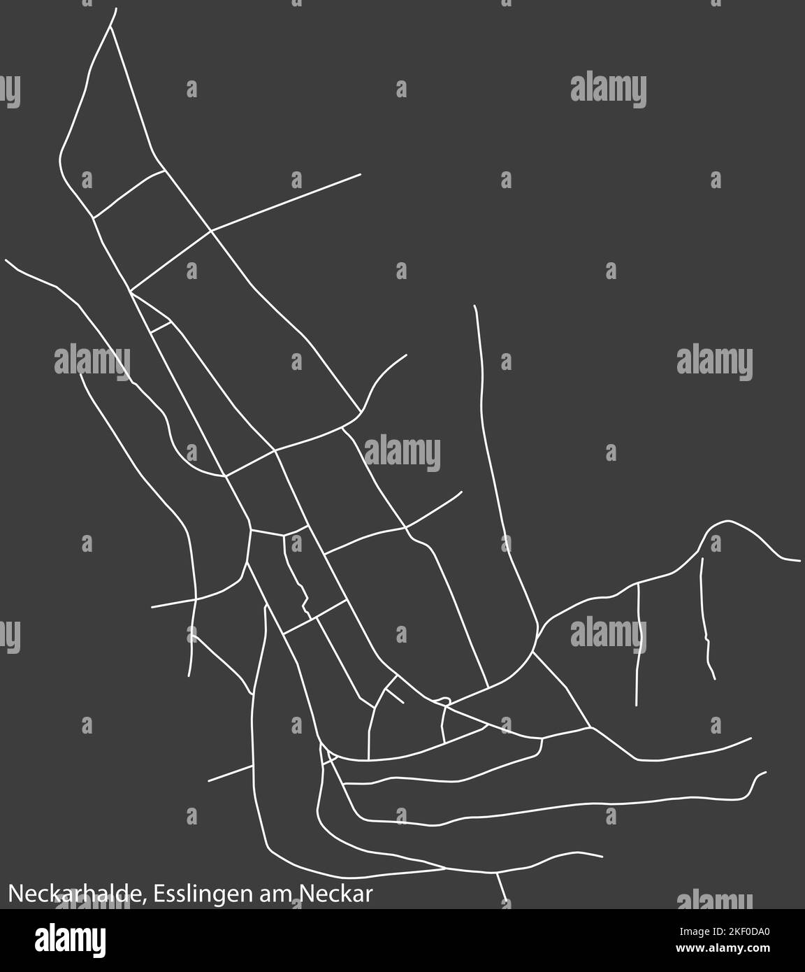 Street roads map of the NECKARHALDE MUNICIPALITY, ESSLINGEN Stock ...