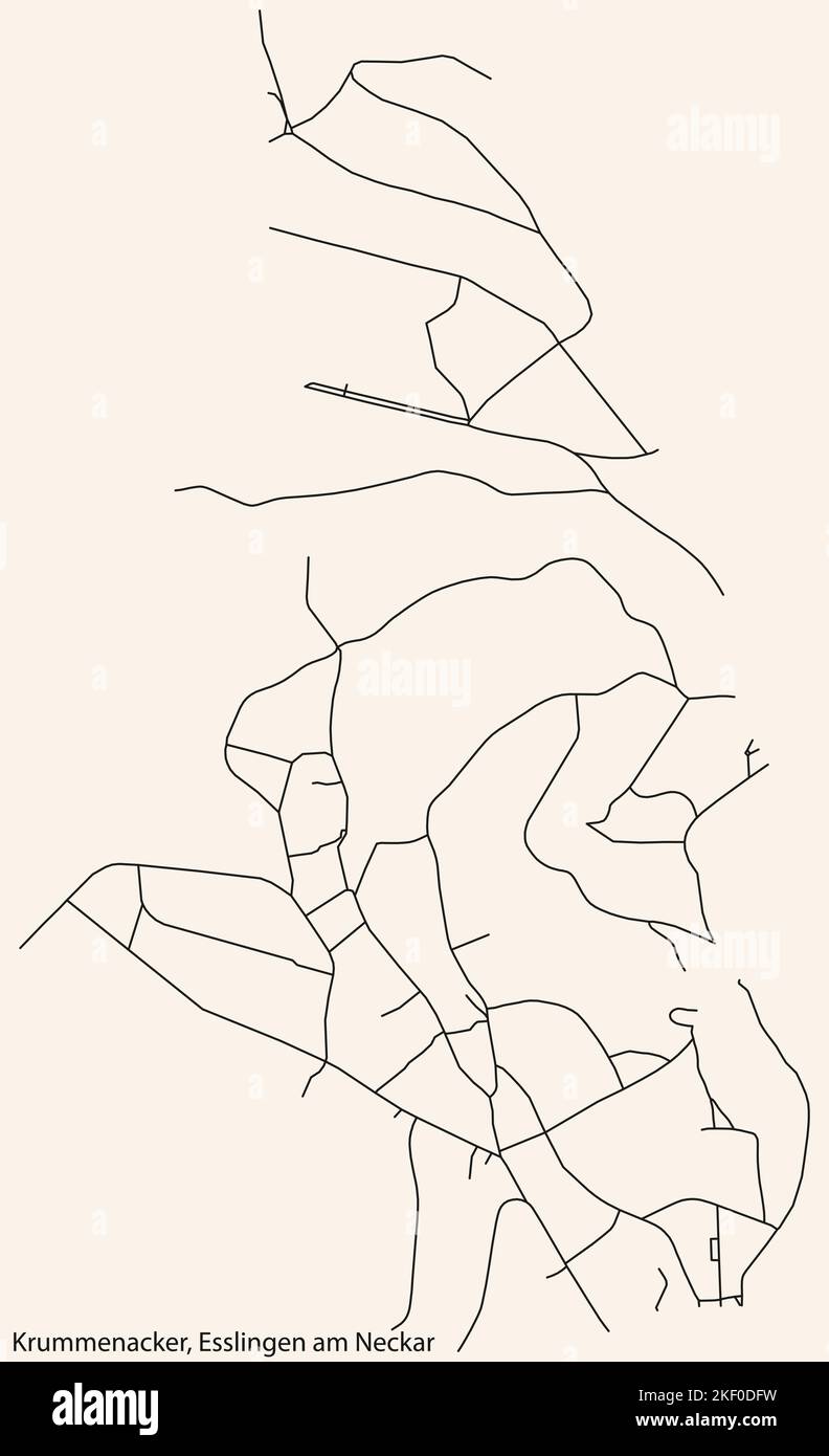 Street roads map of the KRUMMENACKER MUNICIPALITY, ESSLINGEN Stock ...