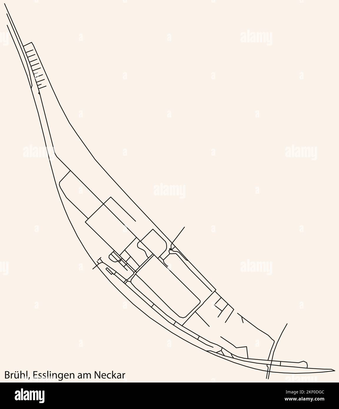Street roads map of the BRÜHL MUNICIPALITY, ESSLINGEN Stock Vector ...