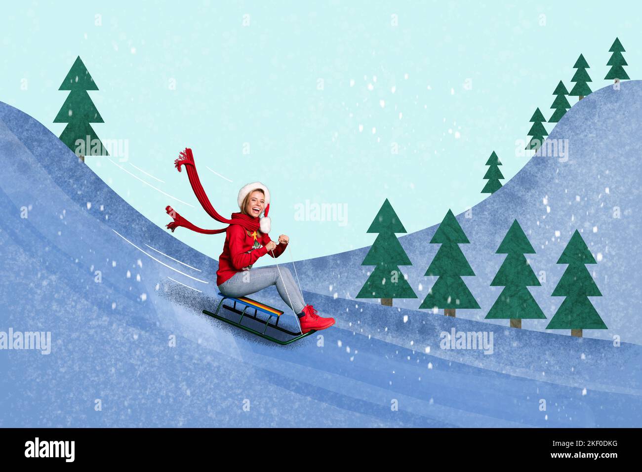 Creative photo 3d collage picture postcard poster of positive cartoon ...