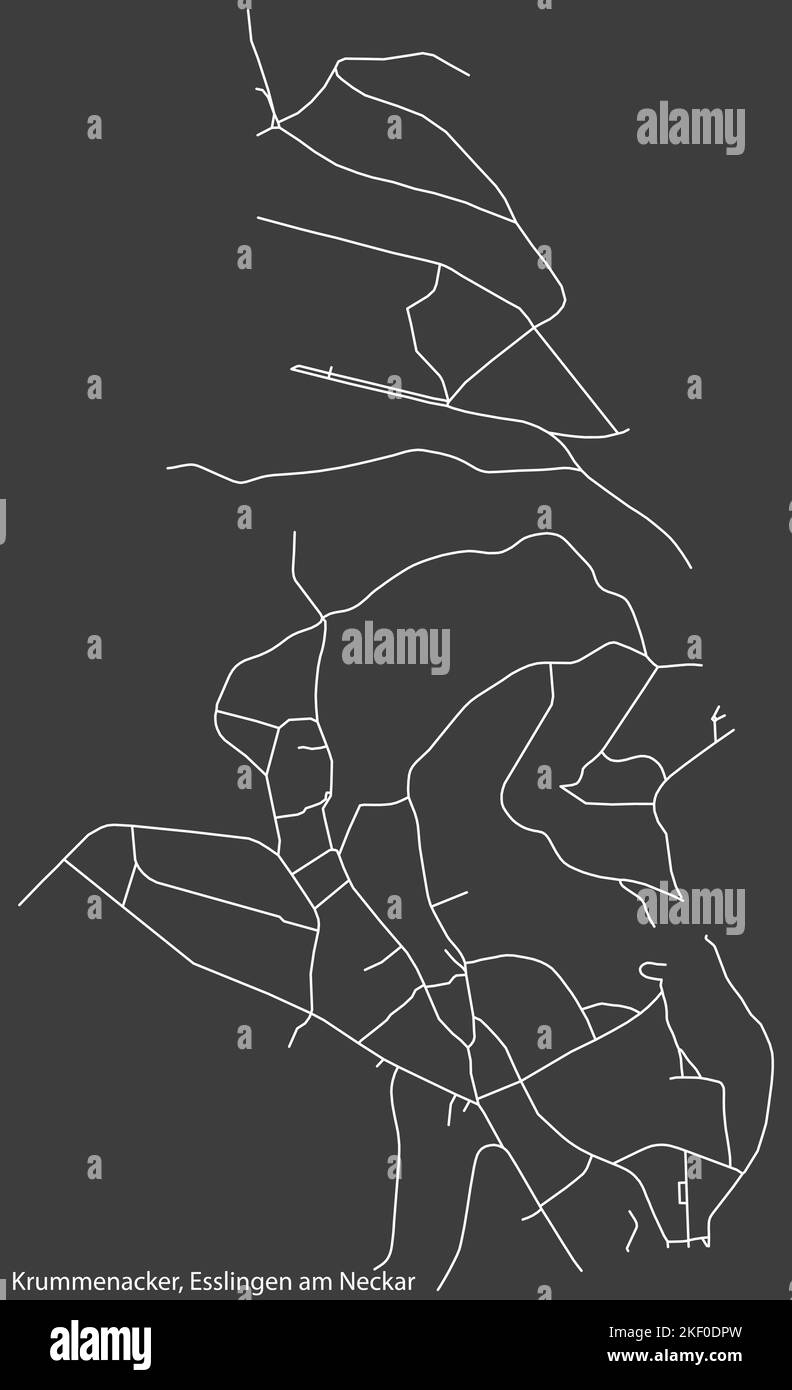 Street roads map of the KRUMMENACKER MUNICIPALITY, ESSLINGEN Stock ...