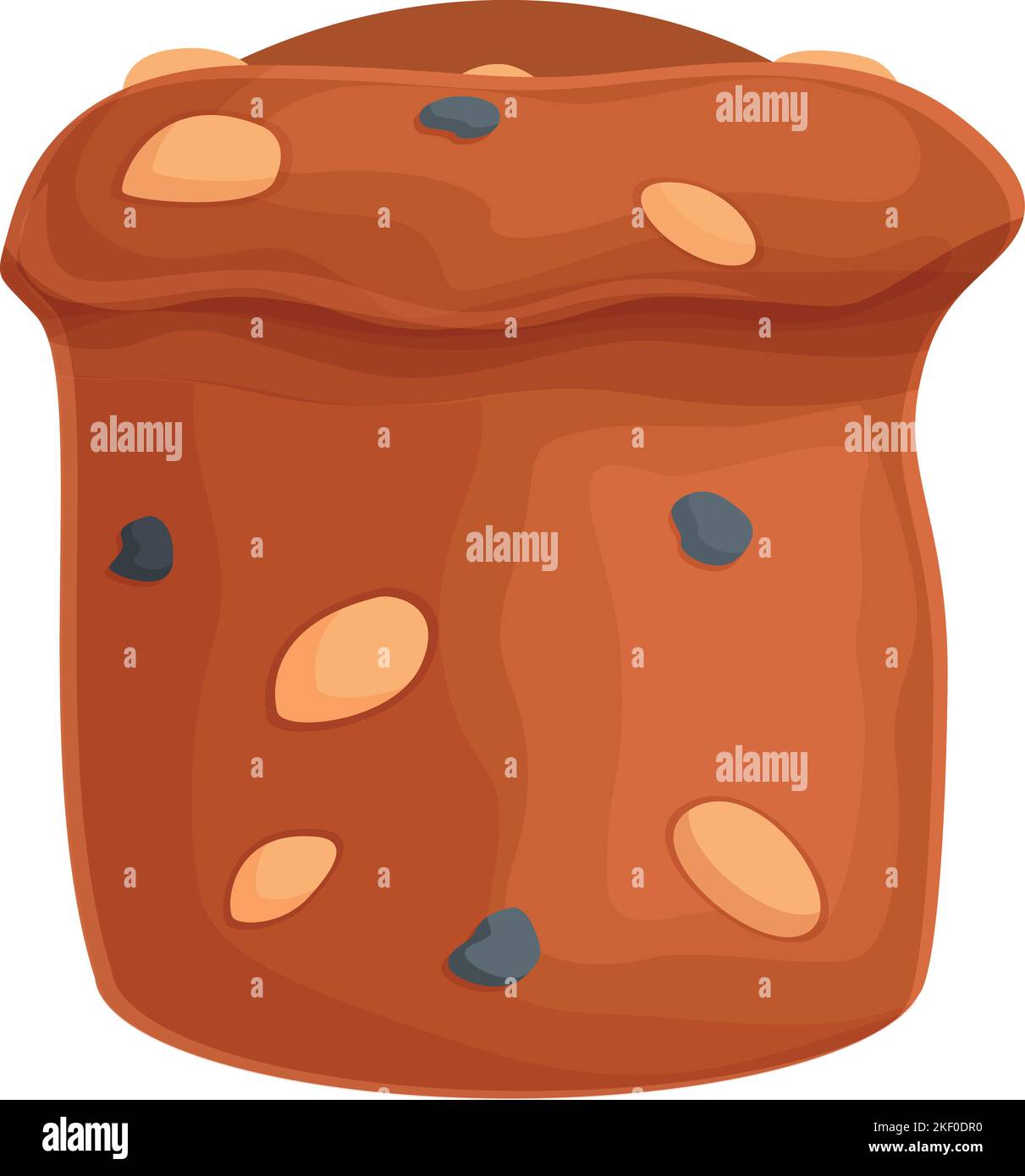 Biscuit panettone icon cartoon vector. Italian slice. Sweet food Stock ...