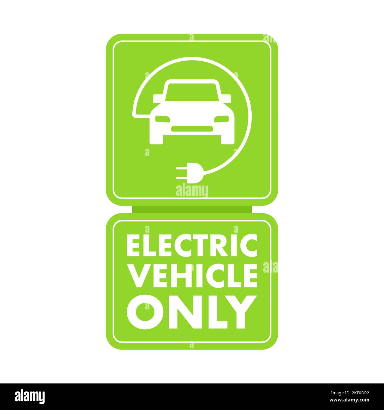 Electric Vehicle Only road sign, label. Vector stock illustration Stock ...