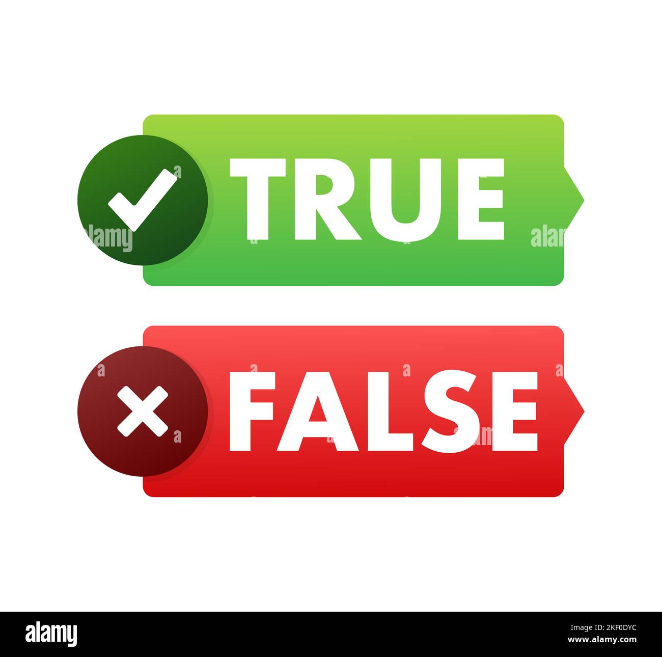 True and false. Check mark and cross. Vector stock illustration Stock ...