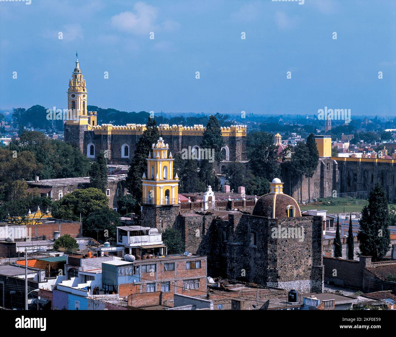 Cholula city,San Pedro church and the San Grabiel convent,Mexico Stock ...