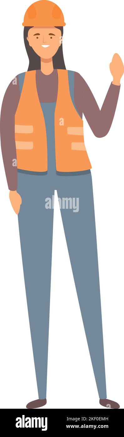Engineer salute icon cartoon vector. Work professional. Safety staff ...