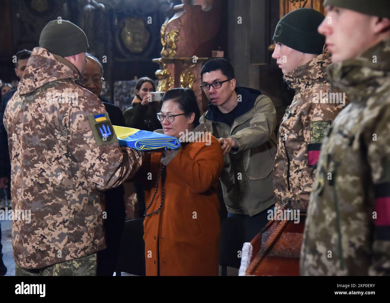Mother of Tseng Sheng-Guang, who was killed by the Russian occupation ...
