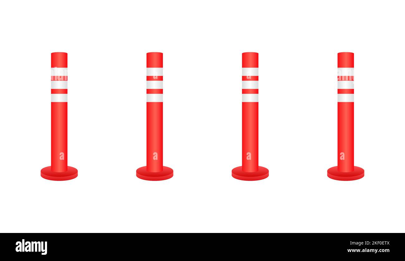 Safety delineator. Traffic posts. Road poles. Vector stock illustration ...