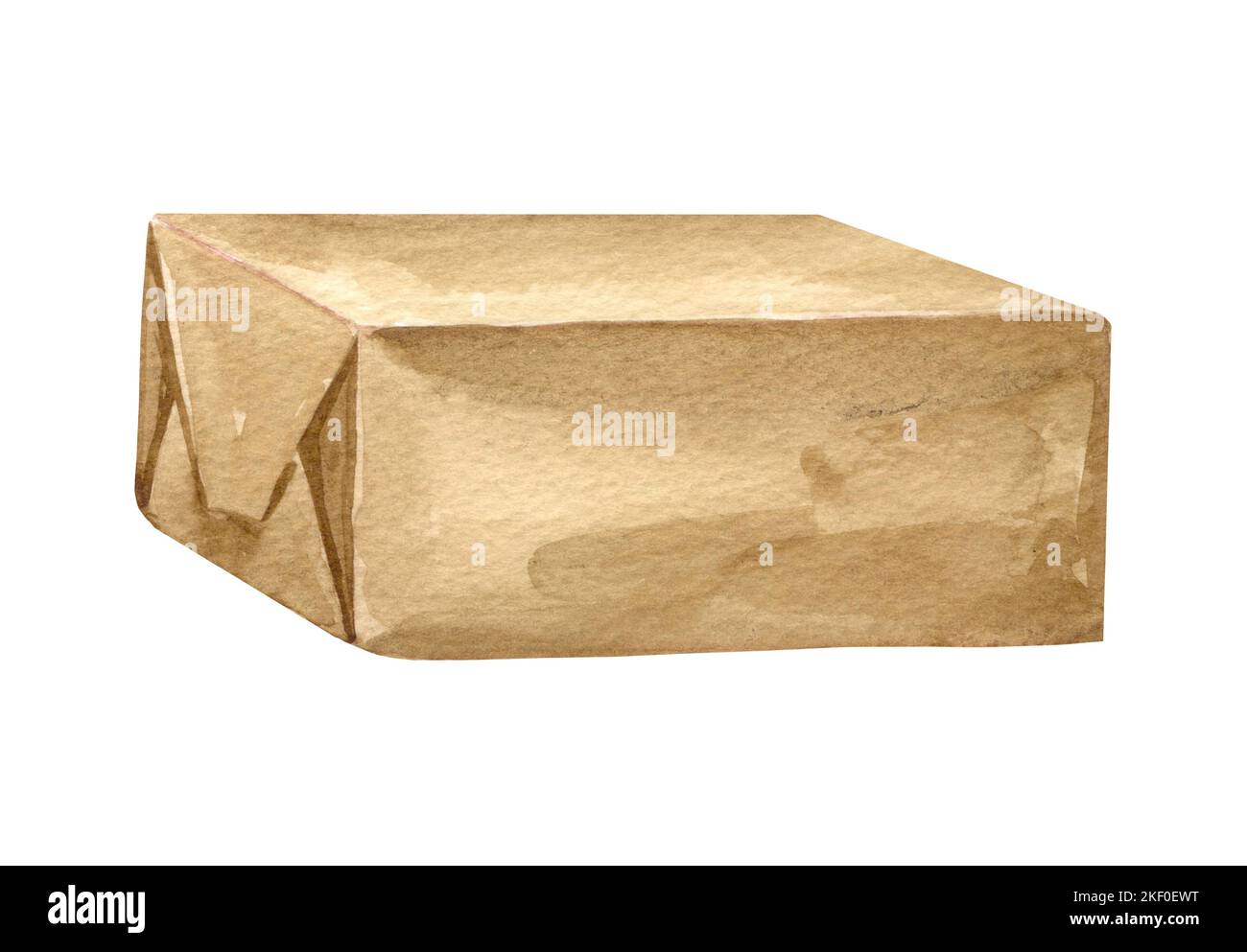 watercolor craft paper post box illustration isolated. For packaging ...