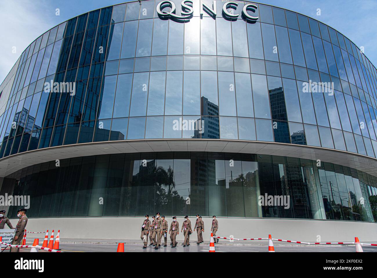 Bangkok, Thailand. 15th Nov, 2022. Police officers seen standing on guard in front of the Queen ...