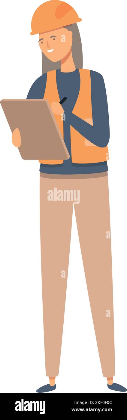 Write engineer icon cartoon vector. Female industry. Work professional ...