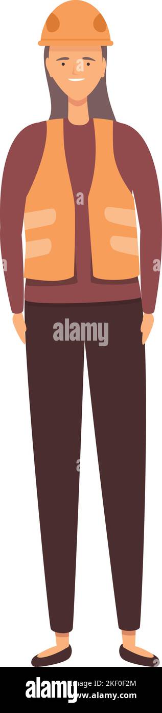 Woman vest icon cartoon vector. Construction engineer. Women tool Stock ...