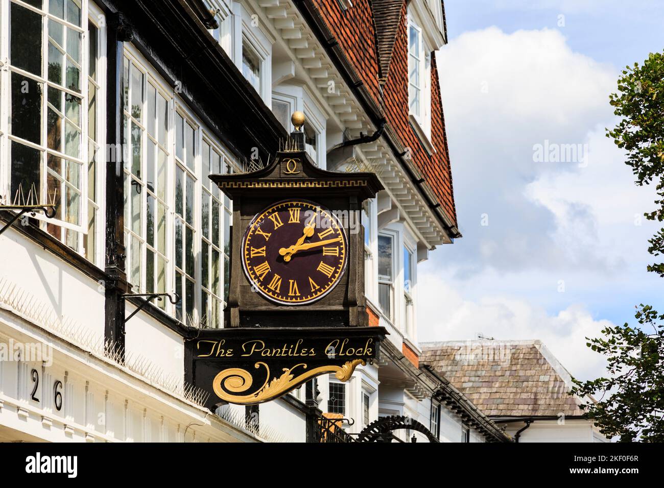 The Pantiles clock in Royal Tunbridge Wells, Kent, England, UK, Britain ...