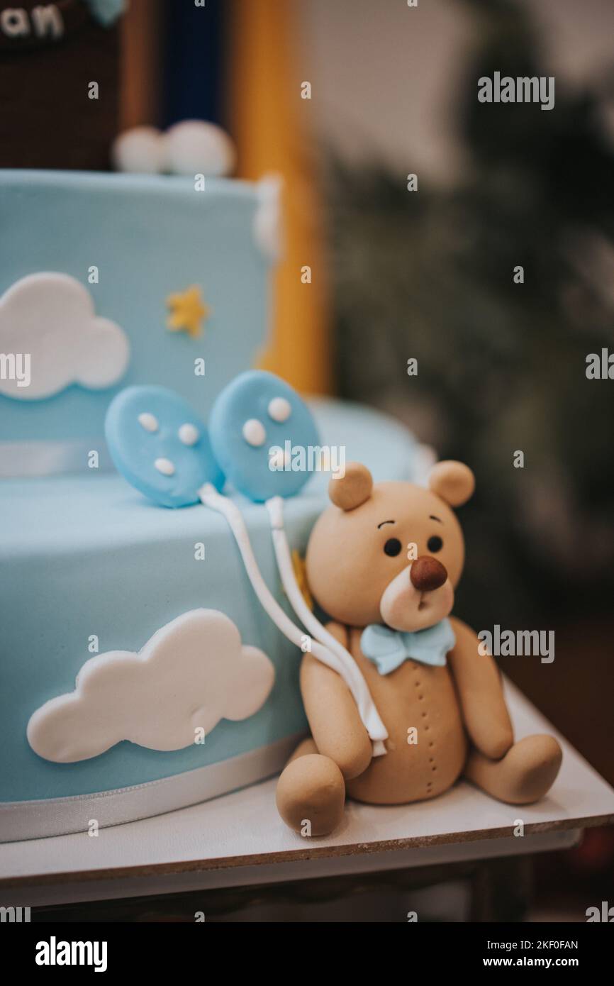 A vertical shot of a cake for a baby's birthday Stock Photo - Alamy