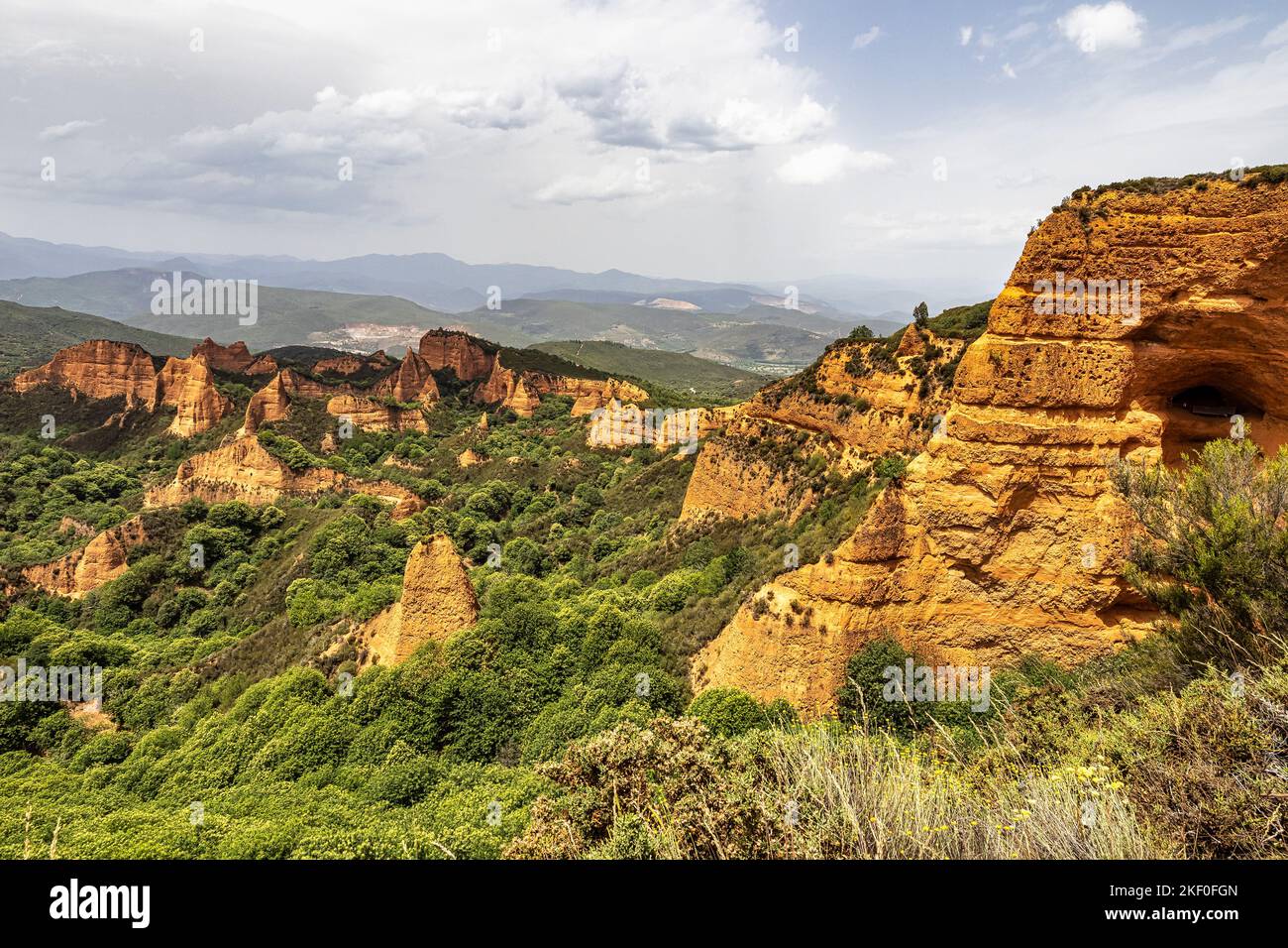Spectacular landscape of las Medulas, ancient gold mine in Spain. It is ...