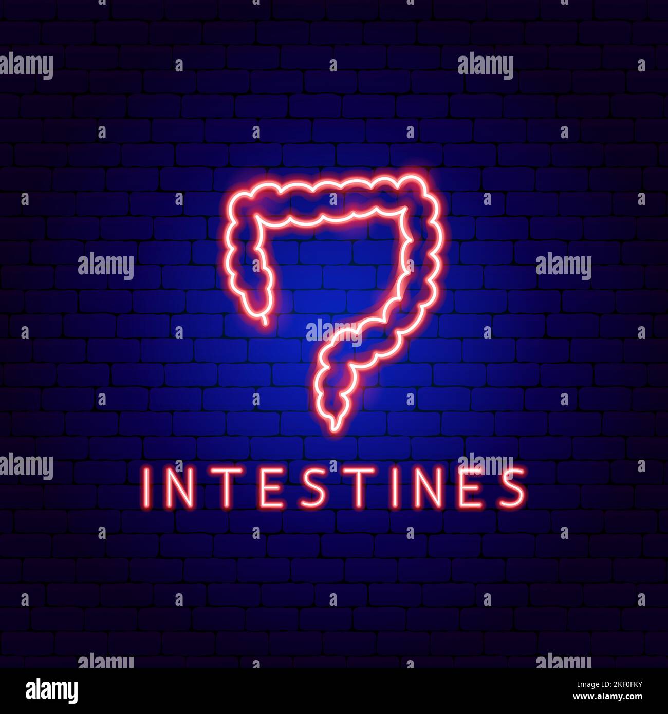 Intestines Neon Label Stock Vector Image & Art - Alamy
