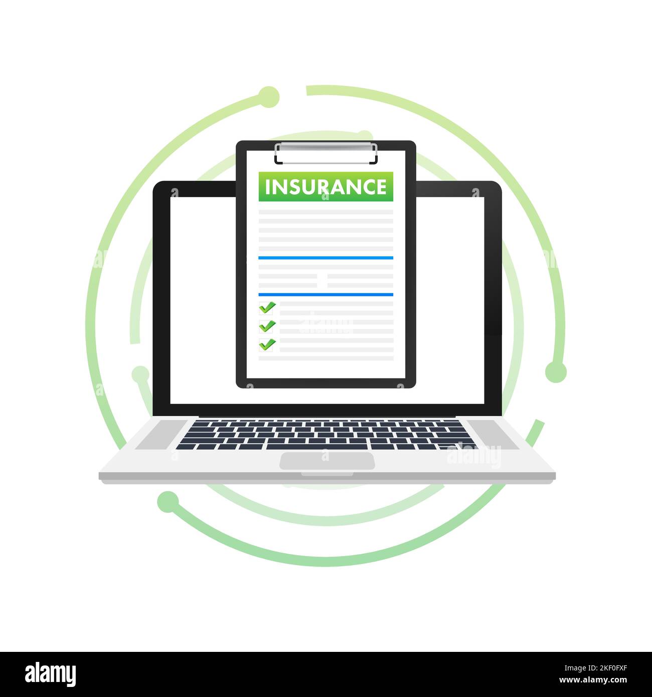 Insurance claim form. Clipboard with document. Vector stock ...