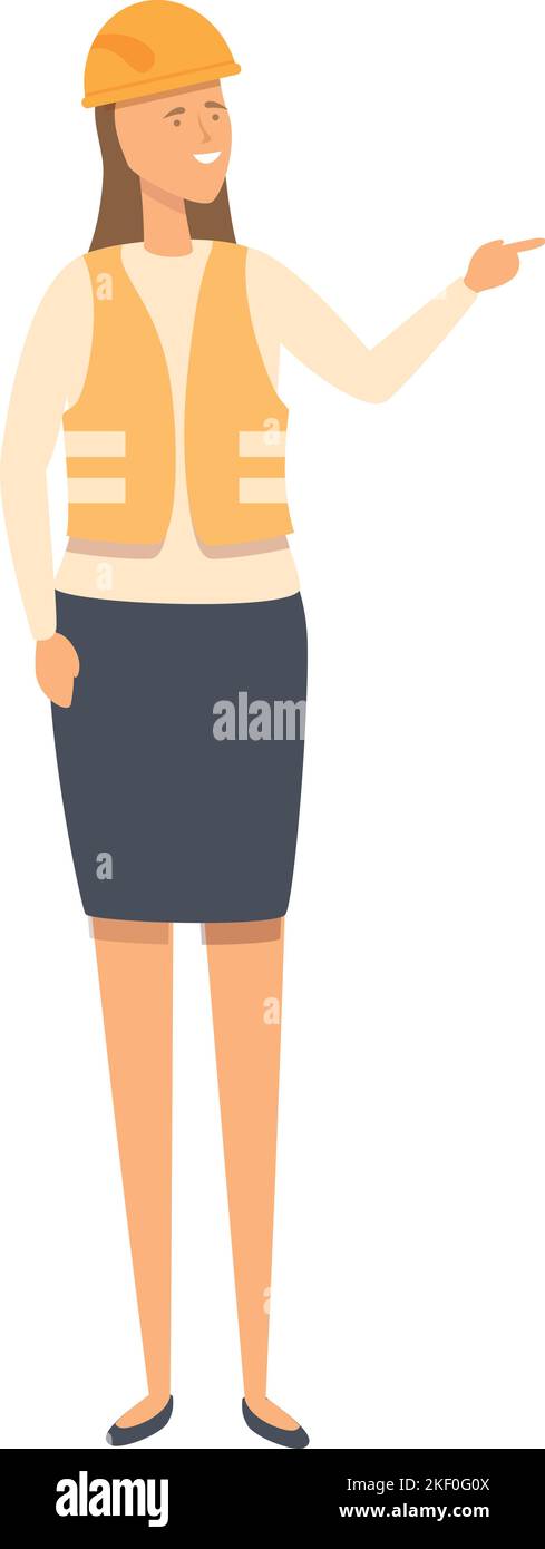 Work architect icon cartoon vector. Female worker. Business job Stock ...