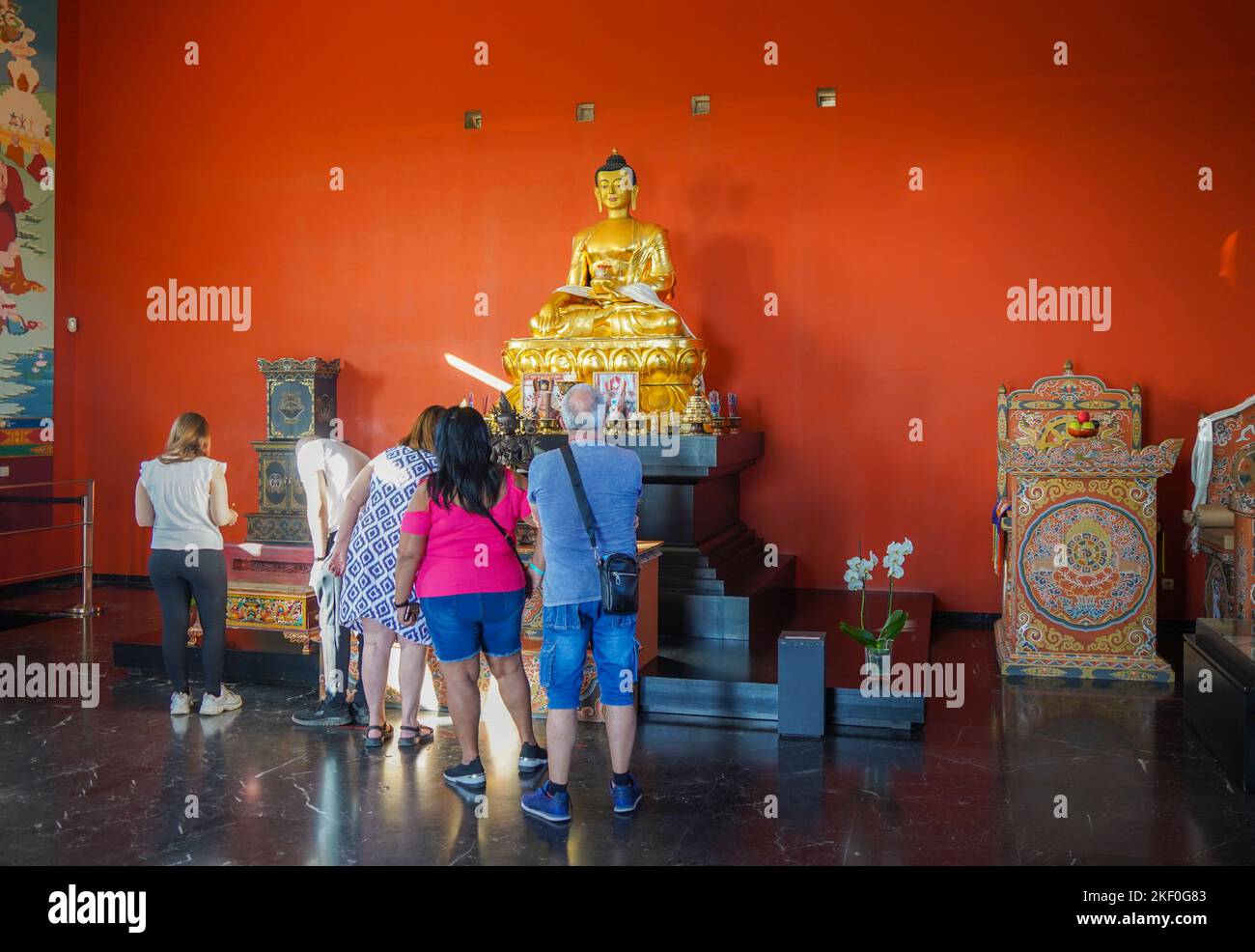 Kashyapa, the ancient buddha, statue inside the Buddhist temple ...