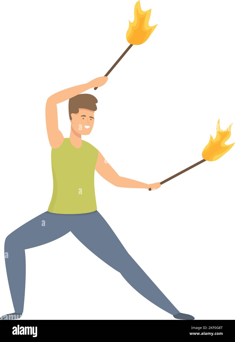 Fakir show icon cartoon vector. Fire event. Celebration person Stock ...