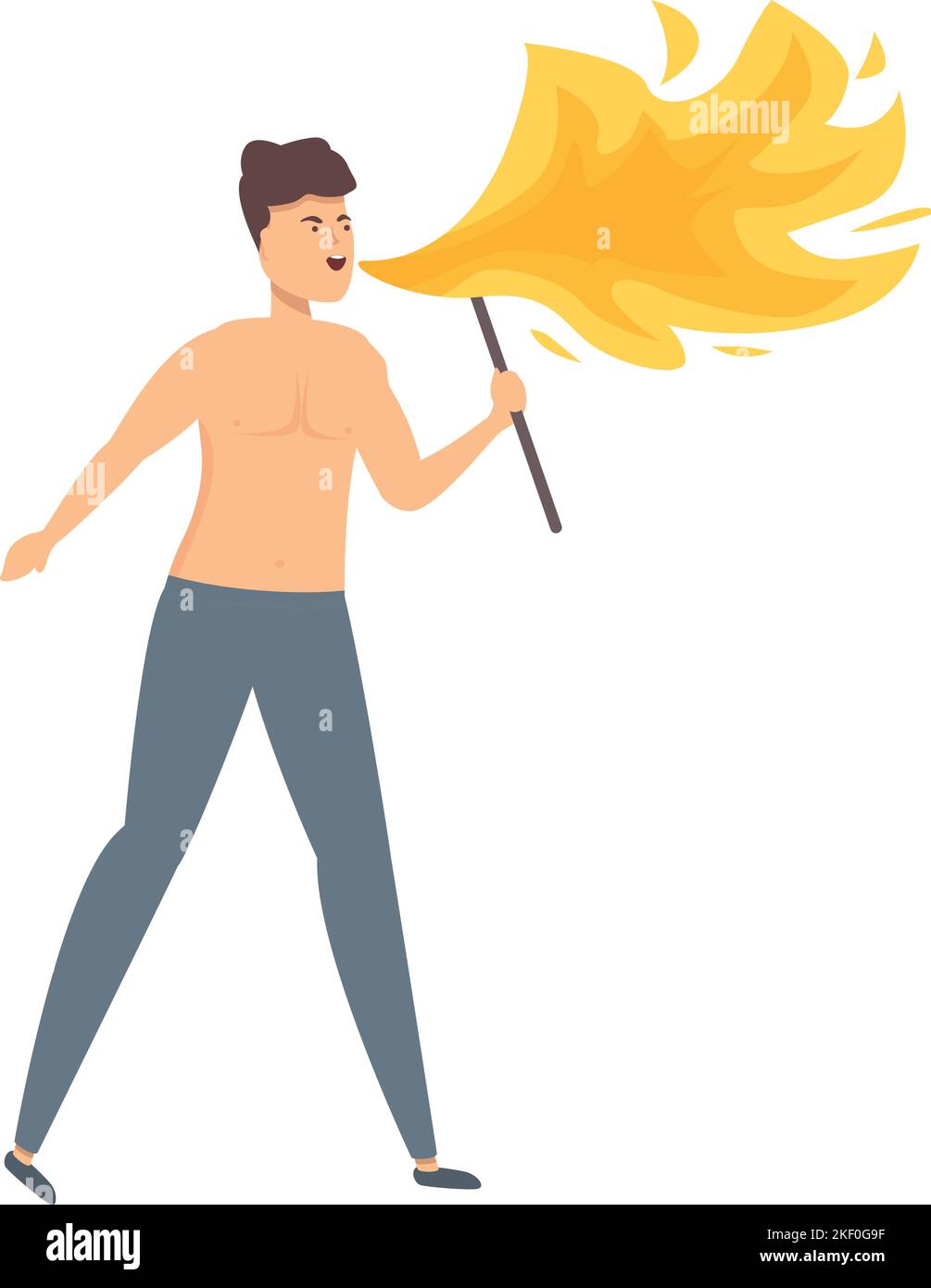 Big flame icon cartoon vector. Fire show. Flame event Stock Vector ...