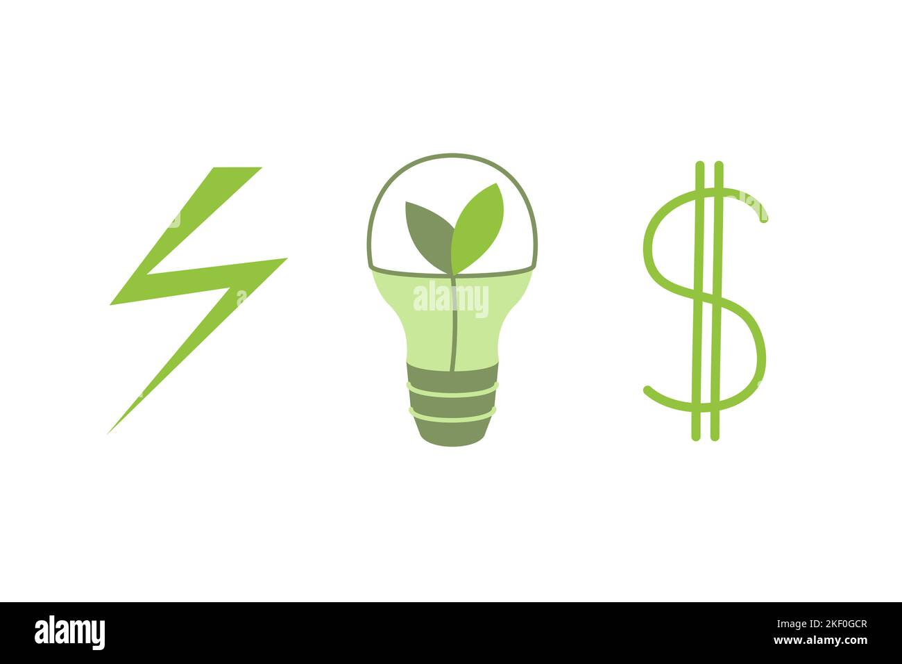 Sustainability concept icons. Light bulb and lightening symbols Stock ...