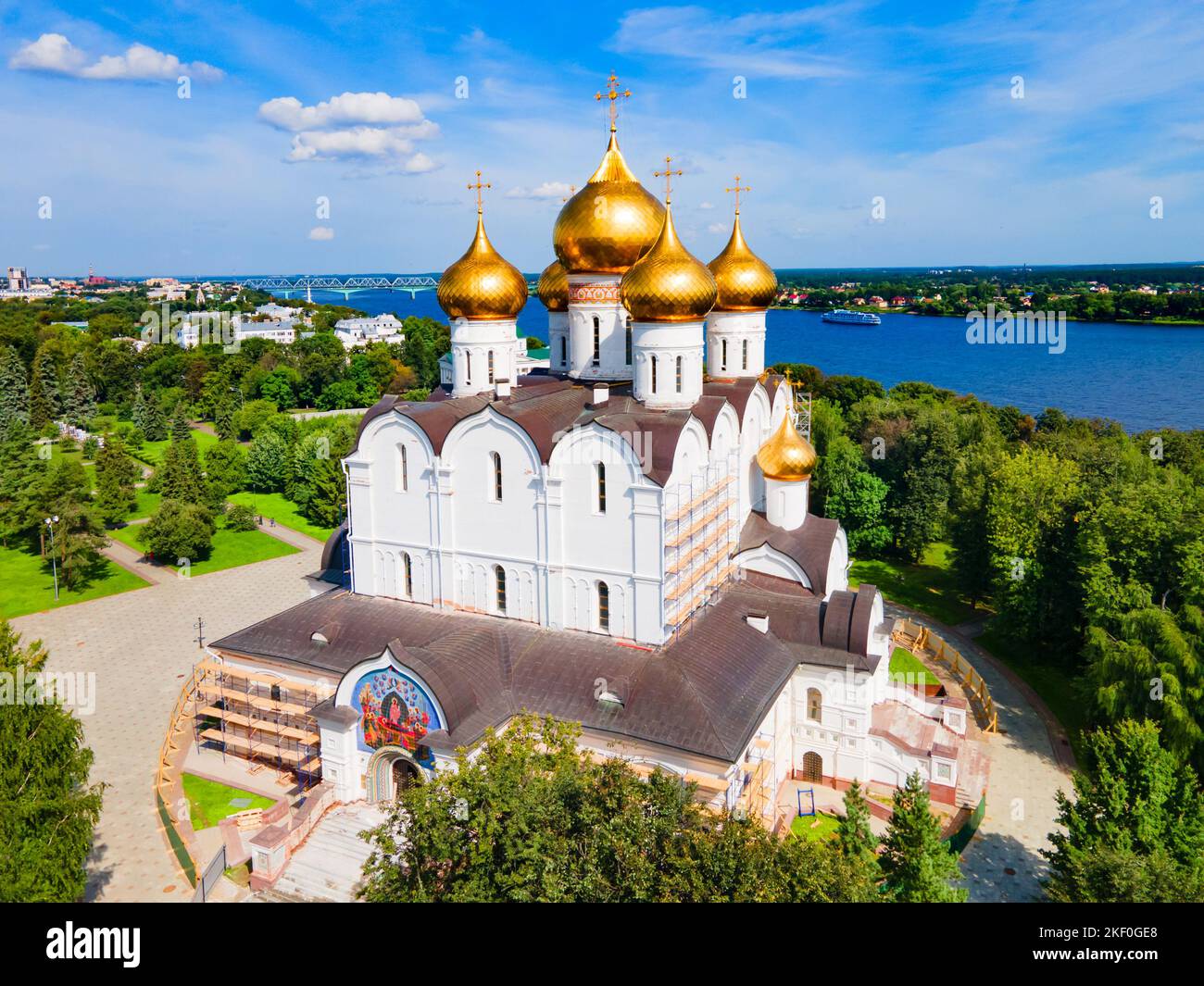 Assumption Cathedral or Uspensky Sobor aerial panoramic view in ...
