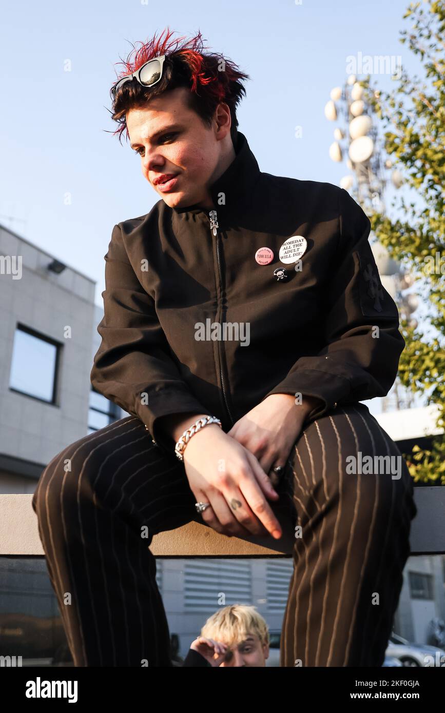 Milan, Italy. 10th Nov, 2022. Yungblud seen outside RTL radio on ...