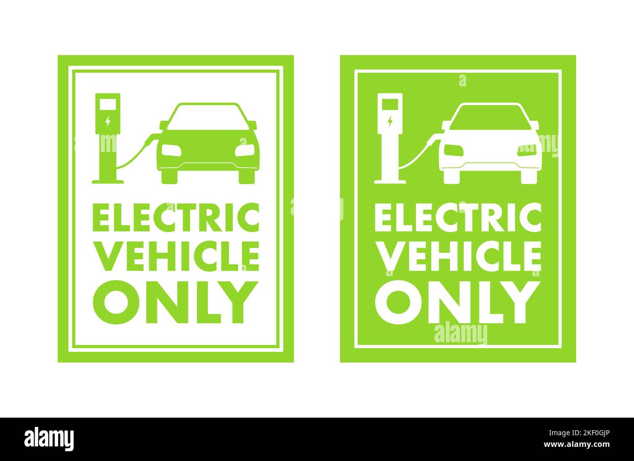 Electric Vehicle Only road sign, label. Vector stock illustration Stock ...