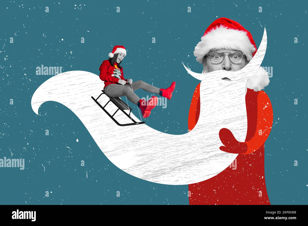 Artwork magazine collage picture of funky funny lady riding impressed x ...