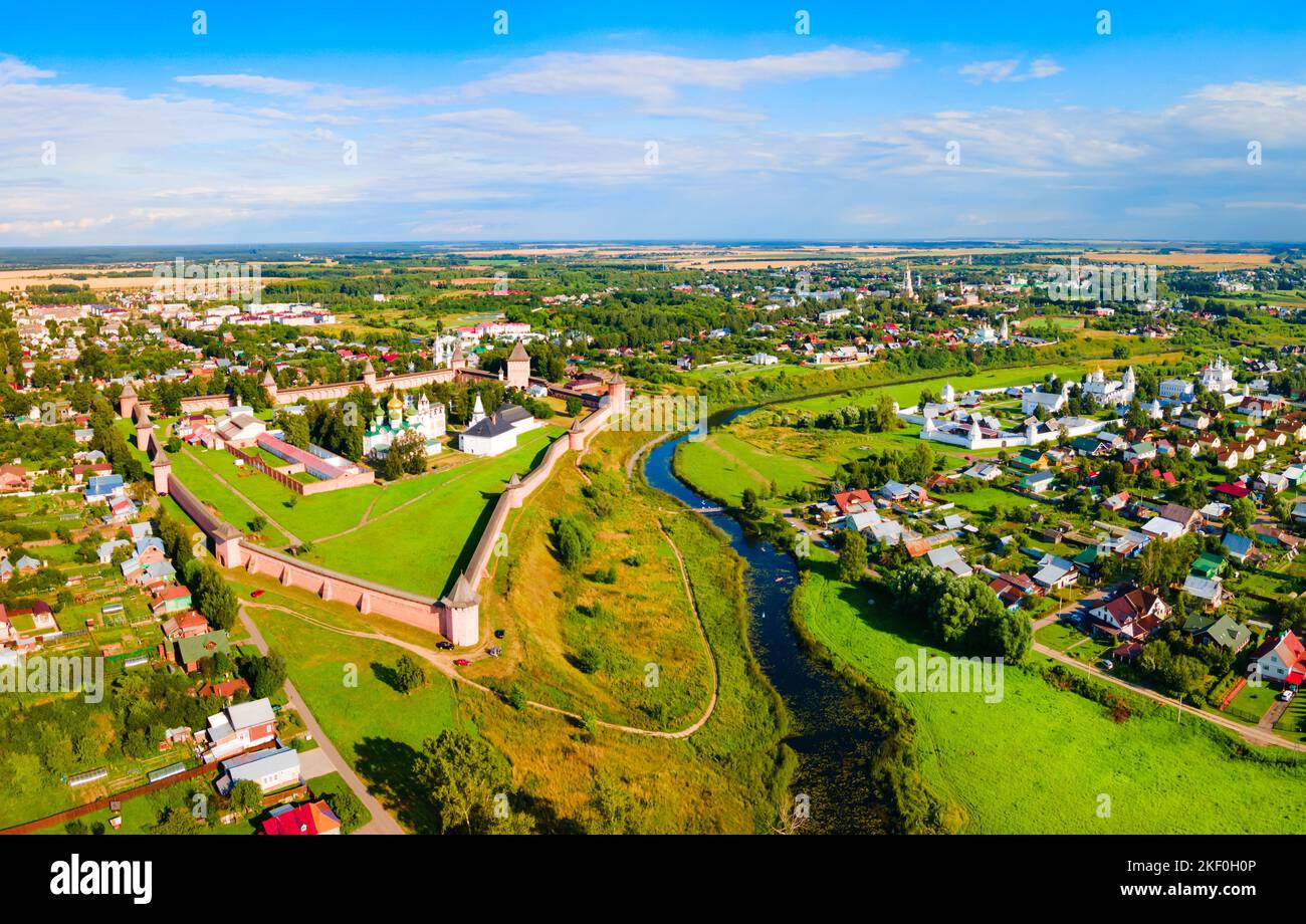 The Saviour Monastery of St. Euthymius aerial panoramic view in Suzdal ...