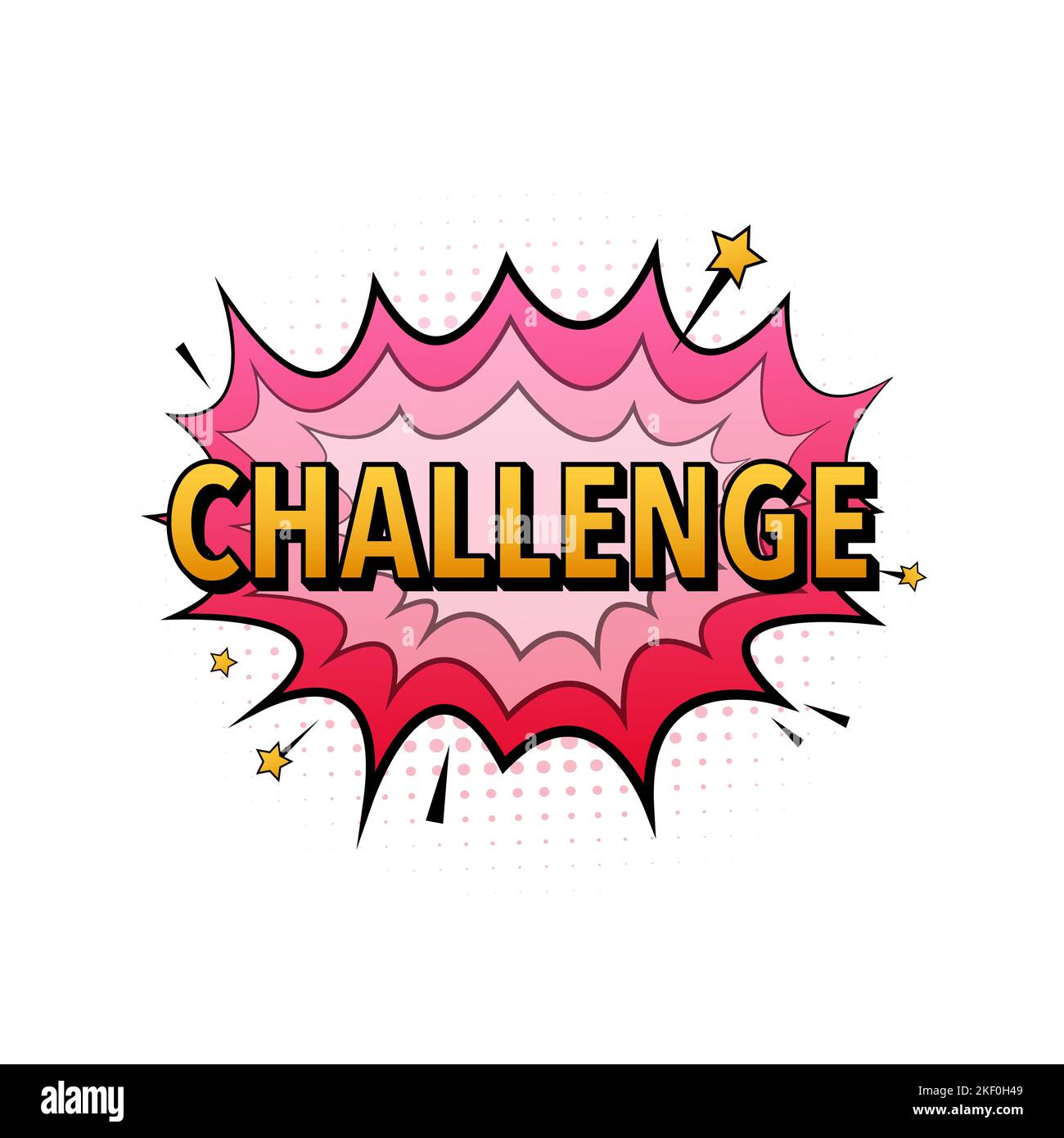 Comic speech bubbles with text challenge. Vintage cartoon illustration ...