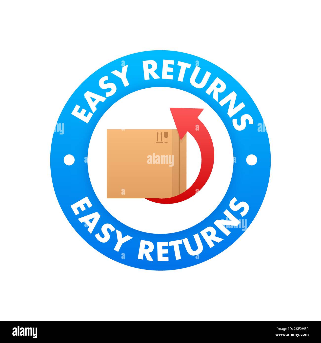 Easy Returns sign, label. Delivery service. Vector stock illustration ...