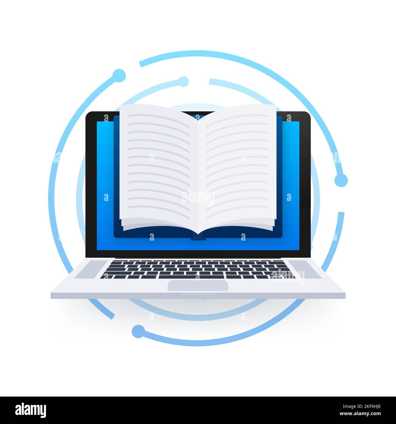 Internet education. Book icon. E-learning resources. Vector stock ...