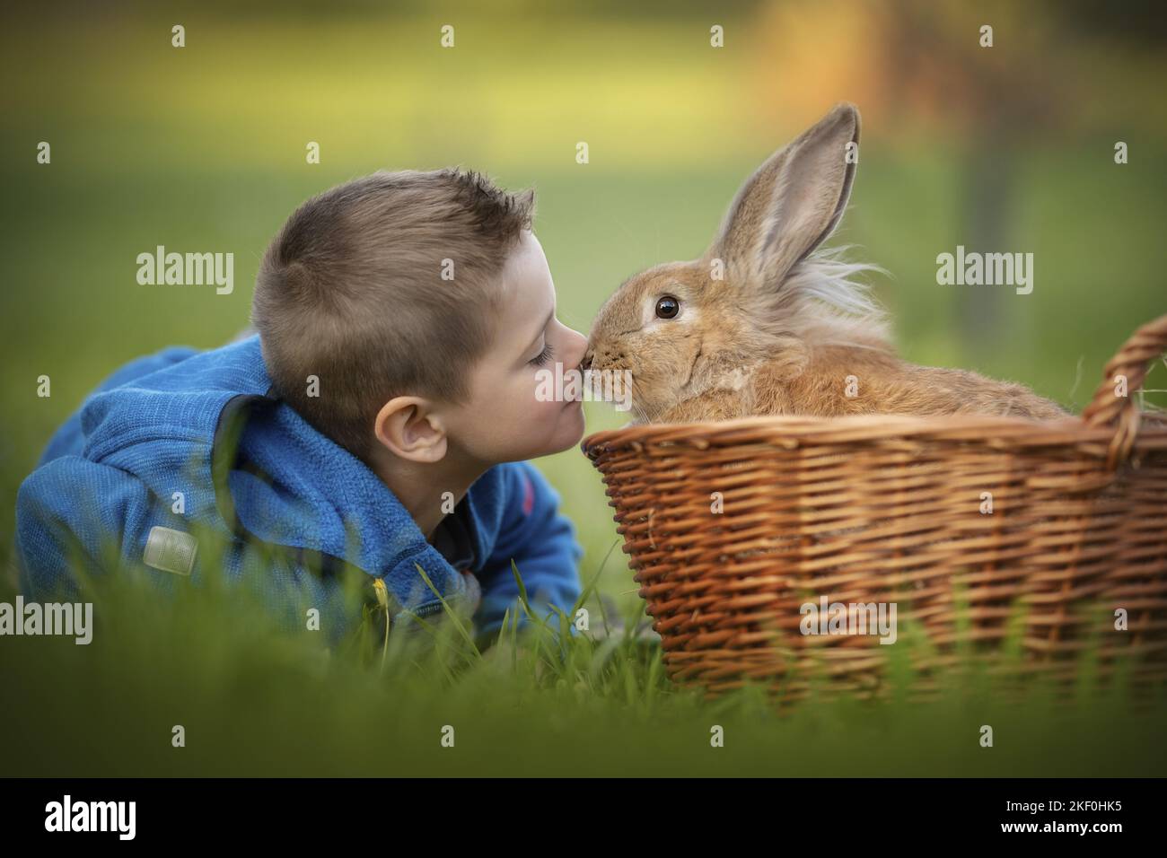Kids grass kissing hi-res stock photography and images - Alamy