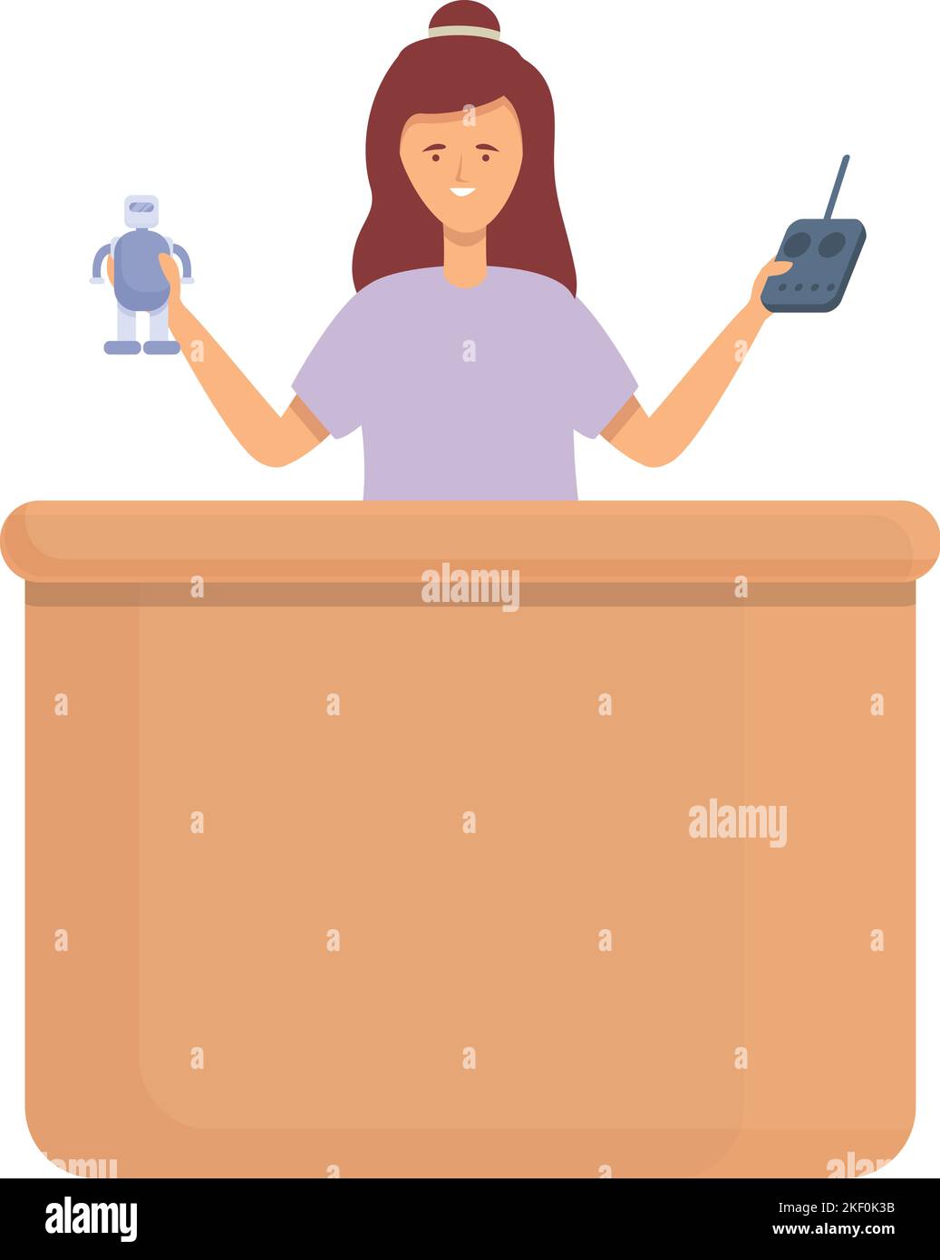 Tech robot control icon cartoon vector. Kid education. Engineer project ...