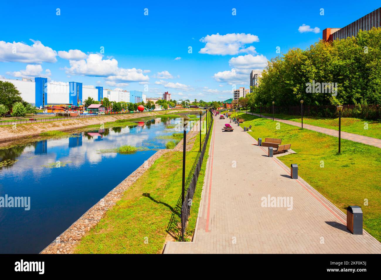 Uvod river embankment promenade in the Ivanovo city centre. Ivanovo is ...